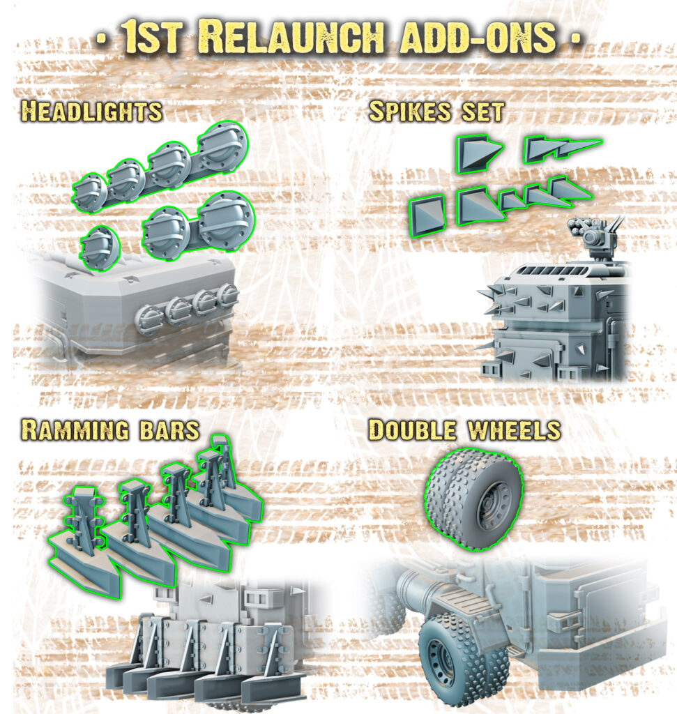 Post-apocalyptic 28mm TRUCK and LAND TRAIN (designed for “NECROMUNDA ...
